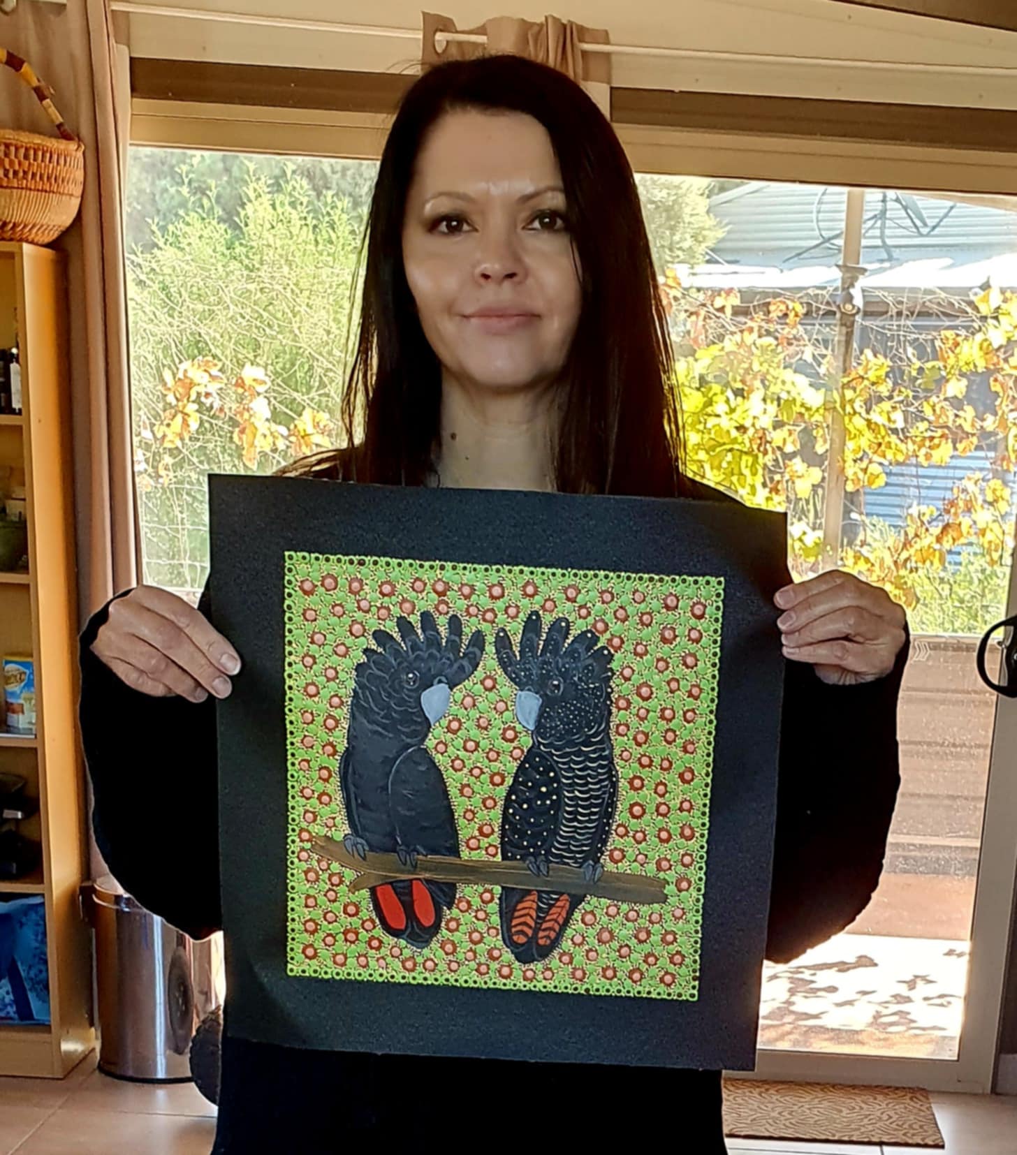 Kathleen Buzzacott / Red Tail Black Cockatoos (KB197)