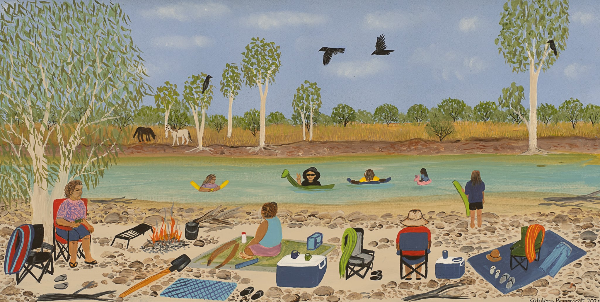 Kathleen Buzzacott / Swimming Day (Stories From Hermannsburg Series ...